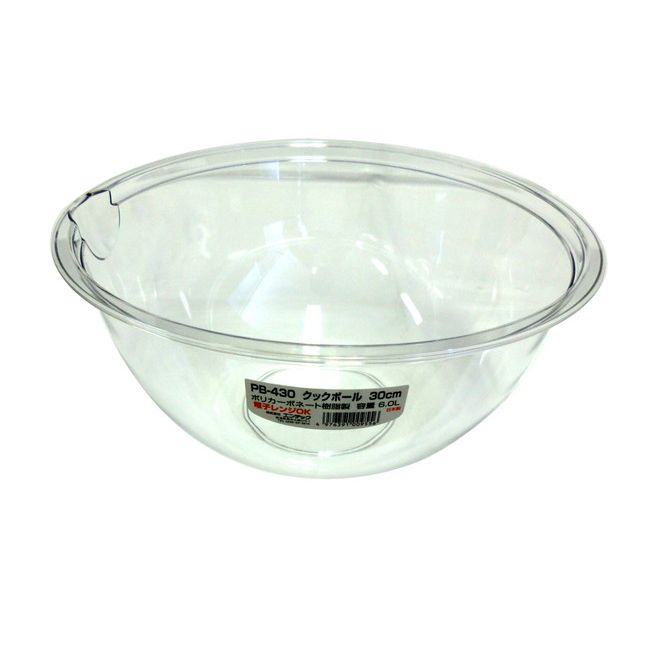 【商品詳細】用途：食材の下ごしらえに耐熱温度：140度耐冷温度：マイナス20度仕様1：食品洗浄機・電子レンジ使用可能仕様2：注ぎ口付サイズ：直径300mmx145mm容量：6000ml生産国：日本生産国：日本内容量：1個材質　本体：ポリカー...