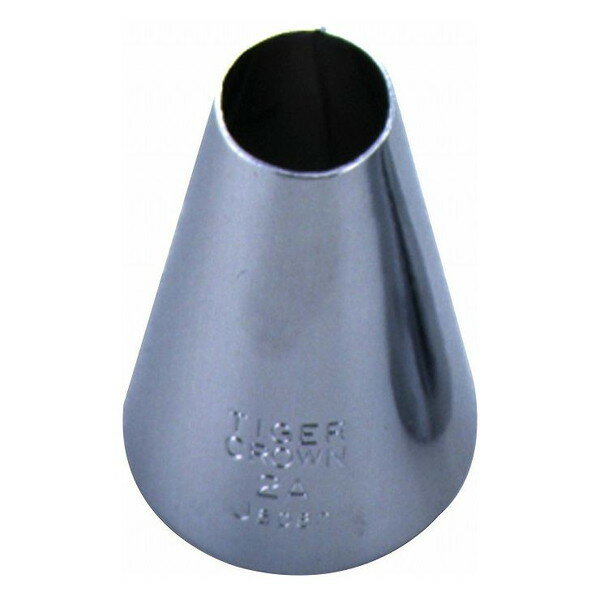 【商品詳細】丸い穴が太い物は、エクレアの生地などを絞り出す際に向いています。大きな点をデコレーションする際や、太い線引きにも向いています。[スペック・説明]本体：真鍮　表面：クロームメッキ仕上用途：生地や、クリームを絞り出す際に形：丸形[生...