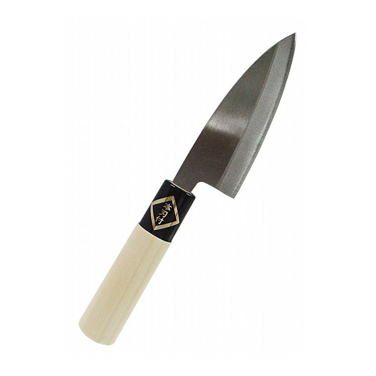 【商品特長】【製品サイズ(mm)】・長さ200・幅35・高さ19【生産国】日本【材質】刃：白紙鋼柄：朴木【仕様】用途：魚、肉向けの包丁刃渡り：90mm柄長：73mm刃形状：片刃研ぎ直し：可能食器洗浄機：使用不可サビ防止方法：汚れや水分を拭き...
