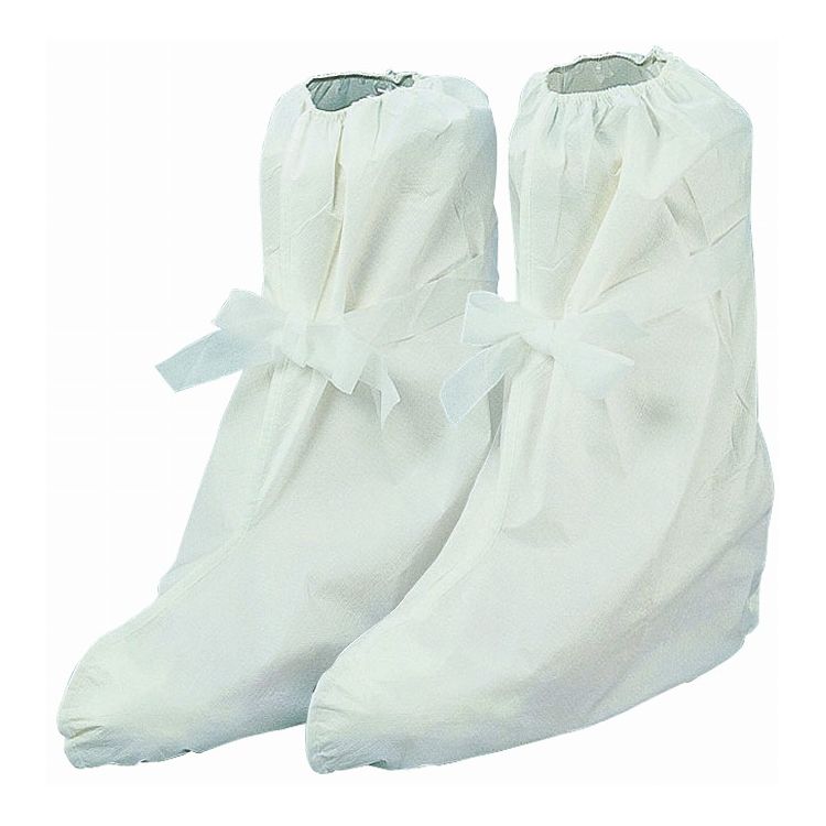 【商品特長】【製品サイズ(mm)】・長さ400・幅260・高さ600【仕様】用途：靴用部分化学防護服寸法サイズ：ロングサイズ：フリーサイズ全長(約)：400mm紐：太タイプ対水圧：1,000mm以上JIS規格：ミスト防護服用部分化学防護服タ...