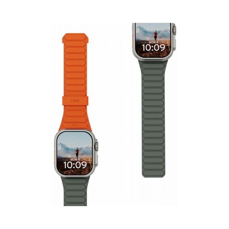 UAG製AppleWatchバンドPATHFINDER◆49&46&45&44mmモデルに対応◆デュアル射出成型◆柔らかいシリコーン素材◆ステンレス製の留め具で安全性を提供◆タック留め搭載■UAG製AppleWatchバンドPATHFIND...