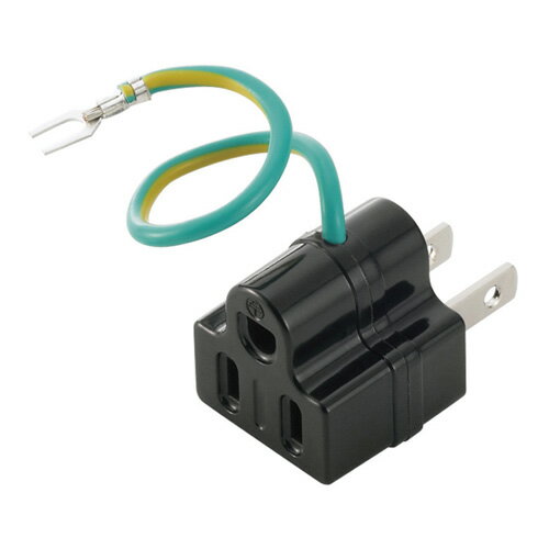 3ピン⇒2ピン変換アダプター ブラック商品仕様製品タイプ：OAタップ仕様：■プラグ仕様:2ピン(アースコード付)■コンセント仕様:3ピン■ケーブル長(アースコード):約12cm■外形寸法(幅x高さx奥行):30x30x45mm■質量:約25...