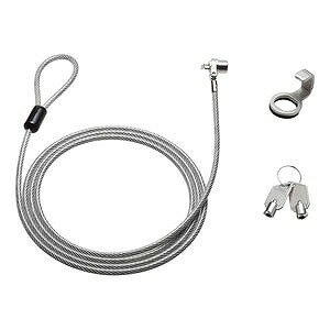 3×7mmの標準スロットに取り付けるセキュリティワイヤーです。商品説明ケーブルロック付きセキュリティワイヤー。商品仕様製品タイプ：盗難防止用品仕様：■サイズ:ワイヤー長/1.8m、ワイヤー直径/4mm■対応スロットサイズ:3x7mm■取り付...