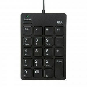 エクセルなどの表計算ソフトに便利な「TAB」キー付きです。商品説明TypeCコネクタ採用のアイソレーションテンキー USB2.0ハブ付商品仕様製品タイプ：テンキーカラー：ブラックインターフェース：USB Type-Cコネクタキー・ボタン：■...
