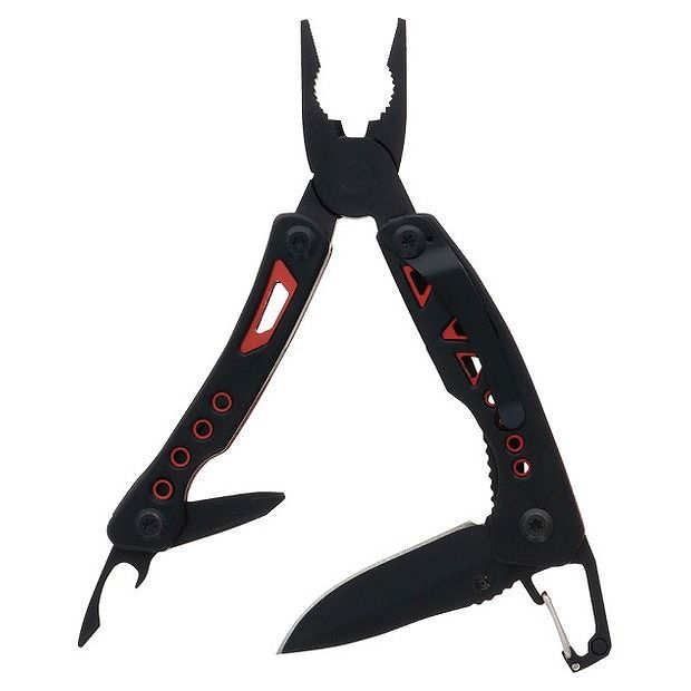 ●現品(折畳み時)約3.3×7.7×1.9cm・本体重量：約110g商品材料●ステンレス鋼・アルミニウム商品内容●8機能搭載(ペンチ・ワイヤーカッター・プラスドライバー・マイナスドライバー・栓抜き・ナイフ・カラビナ・ベルトフック)アウトドア...