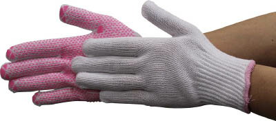 【商品詳細】●吸湿性が良く、軽作業に最適、薄手タイプすべり止め付、すべり止めがピンクで女性向きです。●一般軽作業●色:ホワイト●サイズ:女性用●全長(cm):21.5●手のひら周り(cm):18.0●中指長さ(cm):7.0●組入数（双）:...