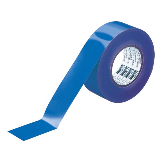 【商品詳細】●剥離紙がなくゴミが少ないエコロジー商品です。●粗面にもよくなじむ特殊な粘着剤を使用しています。●接着力が強力で、汚れにくく、耐摩耗性・耐久性に優れたタイプです。●屋内用。●工場、駐車場、病院などの構内区画ライン標示。●色：ブル...