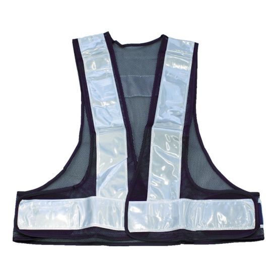 【商品詳細】●マジック式のテープにて胴回りのサイズ調整が可能です。●高視認な70mm幅の反射材付です。●メッシュ部は破れにくいラッセル構造なので、ハードな場所での使用にも向いています。●交通整理。●工事・建築現場。●鉄道保線区作業。●色：紺...