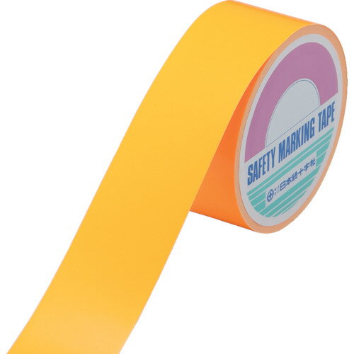 【商品詳細】●色鮮やかな蛍光色のラインテープです。●設置が容易なはく離紙付です。●屋内用。●室内床の区域表示、案内路表示、危険表示に。●色：蛍光オレンジ●幅(mm)：50●長さ(m)：10●厚さ(mm)：0.2●カラー：蛍光オレンジ●サイズ...