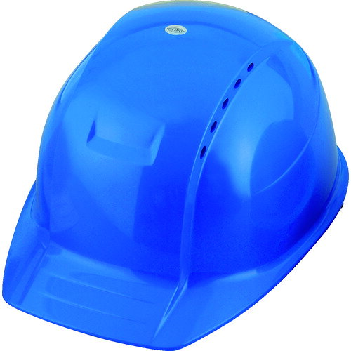 【商品詳細】●超軽量通気孔付きヘルメットです。●ほこりが付きにくい帯電防止処理を施しています。●飛来・落下物用。●墜落時保護用。●帽体色：ロイヤルブルー●衝撃吸収ライナー：あり●通気孔：あり●完成品●内装およびアゴヒモ(C-1)は標準装着●...