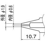 【メーカー型番】N1-06【JANコード】4962615013997【ブランド】白光　【特徴】【用途】【仕様】●寸法(mm)内径×外径:0.6×1.9●質量(g):10●交換ノズル(FM2024-03用)【材質／仕上】【セット内容／付属品】...