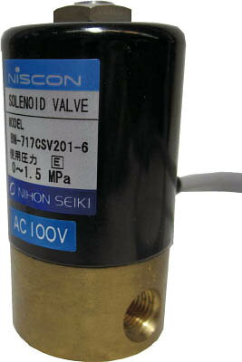 【メーカー型番】BN-717CSV201-6-E200【JANコード】4580117342140【ブランド】日本精器【特徴】●コンパクトな配管ねじ込みタイプの2方向電磁弁です。【用途】【仕様】●有効断面積(mm[[の2乗]]):1.54●接...