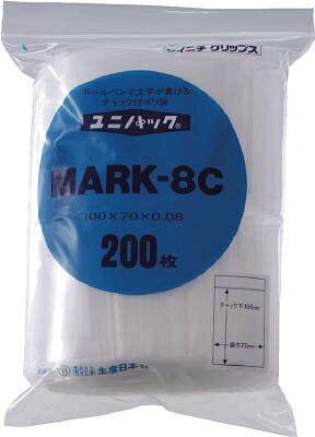 【メーカー型番】MARK-8H【JANコード】4909767112581【ブランド】セイニチ【特徴】●チャック付ポリエチレン袋で白ベタの印刷があり、ボールペンで文字が書けます。【用途】●部品などの保管、管理。【仕様】●色:透明●縦(mm):...