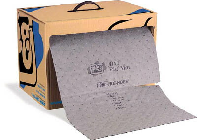 【メーカー型番】MAT284A【JANコード】【ブランド】pig【特徴】●パッド、ロール、ソックス、ワイプと1枚で4役をこなす吸収マットです。【用途】●オイル・水・溶剤用。【仕様】●油吸収量(L/巻):35.5●幅(mm):410●長さ(m...