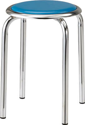 【メーカー型番】TM-24M-B【JANコード】4989999824667【ブランド】TRUSCO 　【特徴】●脚部はメッキ仕上げで高級感があります。●スタッキングが可能です。【用途】【仕様】●張地:ビニールシート張り●色:ブルー●座幅(m...