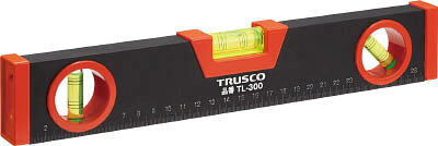 【メーカー型番】TL-380M【JANコード】4989999205367【ブランド】TRUSCO 　【特徴】●レンズ効果で大きく見えるカマボコ型気泡管です。（水平）●45°測定可能です。●箱型フレーム・スケール目盛付です。●端面カバーが平ら...