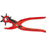 【メーカー型番】9070-220【JANコード】4003773035510【ブランド】KNIPEX【特徴】●皮革・繊維・プラスチック素材の穴あけに最適です。●ヘッドを回転させることで、穴を6種類のサイズから選択することができます。●オープン...