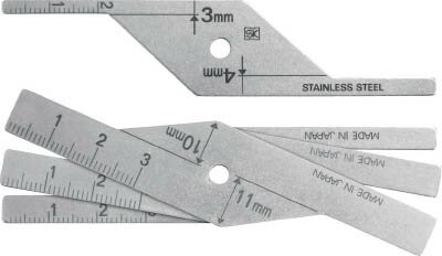 【メーカー型番】WRL310【JANコード】4975846007734【ブランド】SK　【特徴】●ルート間隔・突合せ継手ルート間隔測定用限界ゲージです。●ゲージリーフ4枚セットです。【用途】●ルート間隔・突合せ継手ルート間隔測定用。【仕様】...