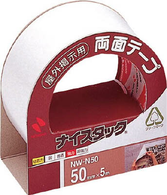 【メーカー型番】NW-N50【JANコード】4987167000035【ブランド】ニチバン【特徴】●プラスチック、ガラス、金属、木材などに強力に接着し、雨風に強く凹凸面にもよくつきます。【用途】【仕様】●色:ホワイト●幅(mm):50●長さ...