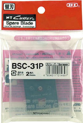 【メーカー型番】BSC-31P【JANコード】4904011014697【ブランド】NT　【特徴】●スクレーパーSC-3P用替刃●錆に強いステンレス刃●刃幅36mmタイプ【用途】●壁や床の汚れ落としや塗装はがしに。皮革やゴムシートのカットに...