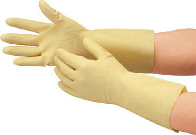 【商品詳細】●裏毛がなく、衛生的です。●特殊加工で着脱スムーズ、グリップ性抜群です。●清掃・軽作業。●食品加工。●色:ナチュラル●サイズ:M●全長(cm):30.0●手のひら周り(cm):20.2●中指長さ(cm):7.6●厚み：約0.2m...
