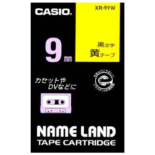 【商品説明】CASIO(カシオ)XR-9YWテープ幅(mm):9テープ色:黄テープ長さ(m):8エコマーク認定品【送料について】沖縄、離島は送料を頂きます。