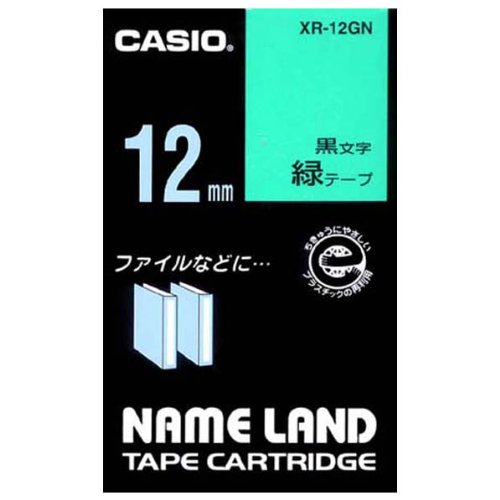 【商品説明】CASIO(カシオ)XR-12GNテープ幅(mm):12テープ色:緑テープ長さ(m):8エコマーク認定品【送料について】沖縄、離島は送料を頂きます。