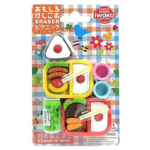 イワコー ブリスター消しゴム ピクニック ER-I027JANコード：4991685120205デザイン：ピクニックパッケージサイズ（約）：幅95×奥30×高150mm消ゴム ピクニック ER-I027サイズ :W30×H133×D16mm...