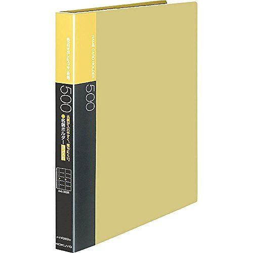 コクヨ 名刺ホルダー替紙式 メイ-F355YJANコード：4901480068077【寸法】 33×262×312mm【仕様】 ヨコ入れ 30穴 【台紙枚数】 25枚【収容数】 500名 【色】 黄表紙は厚くて丈夫な発泡PP製。たわむことな...