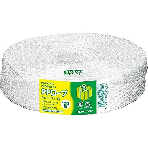 コクヨ PPロープ ホヒ-51WJANコード：4901480455716【寸法】185×185×50mm【巻き長さ】 100m【材質】 R-PP重包装に最適！3本ねりロープで丈夫な仕様です。●材質:PP（筋入りフィルム3本撚り）●カラー:白...