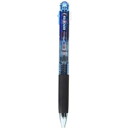 トンボ リポーター3トウメイブルー BC-TRC40JANコード：4901991635201■ 本体色(軸色)： 透明ブルー■インク色： 黒，赤，青■ ボール径： 0.7mm■ 長： 144mm■ 軸径： 12mm■ インク種類： 油性染料...