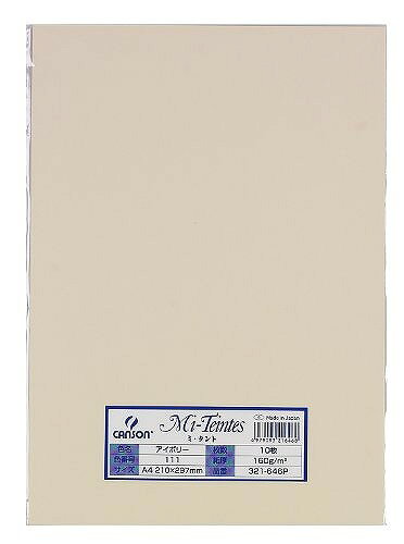 マルマン ミタント A4 10枚 111 アイボリ 321-646PJANコード：4979093216468サイズ:A4寸法:縦 210mm ×横 297mm重さ:160g/m2g枚数:10枚型番:321-646Pペーパークラフトやインクジ...