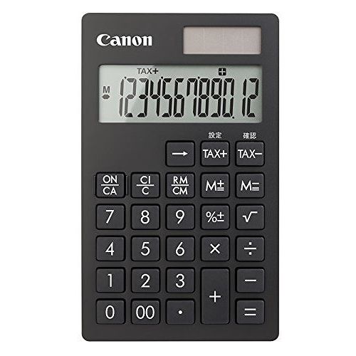 Canonビジネス手帳型電卓KS-12T-BKSOB12桁JANコード：454929206900612桁&税計算&大型表示&早打ち対応持ち運びに便利なカバー付き。ストラップホール付き◆コンパクトなデザインに加え、ビジネスシーンで役立つ持ち運...