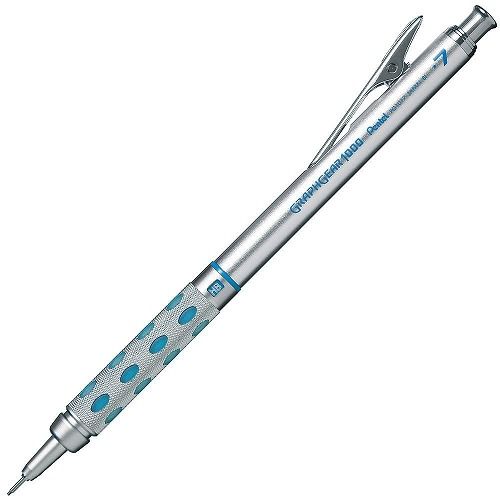 ぺんてるパックグラフギア10000.7mmJANコード：4902506188397サイズ/重さ：10×9×150mm/20g材質：軸：アルミニウムノック：ステンレスクリップ：鉄先金：真鍮グリップ：シリコンゴム、真鍮【送料について】北海道、沖...