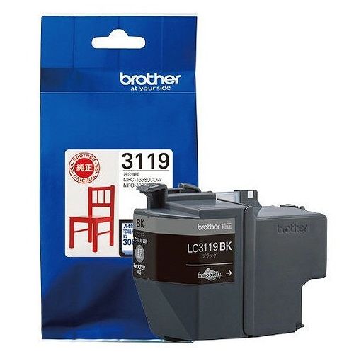 ブラザーインクカートリッジブラックLC3119BKJANコード：4977766761901対応機種：MFC-J6580CDW/MFC-J6980CDW印刷可能枚数：約3000枚測定データ及び測定条件についてはブラザーHPまたはカタログをご参...