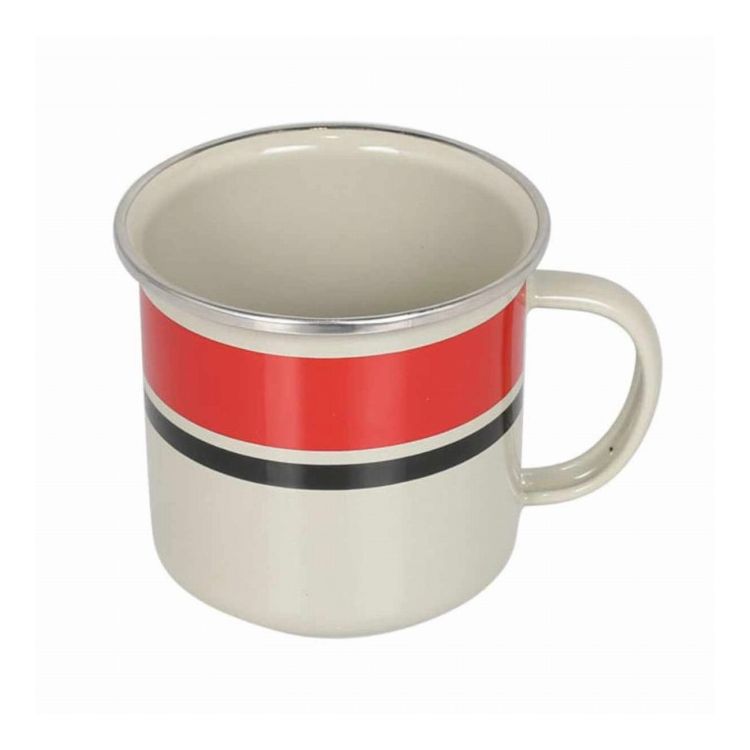 【商品説明】 60年代を連想させるデザインのホーローマグカップ360mlです。 飲み口はステンレスリムに仕上げました。 カラーバリエーション豊富で使い分けできます。 耐久性に優れているのでアウトドアでもお家でも長く使えます。 飲み物が冷めに...