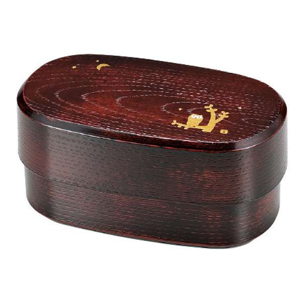 【商品説明】美しい木目が印象的なふくろうのお弁当箱です。入れ子式なので帰りはコンパクトに持ち帰ることができます。シール蓋以外、電子レンジと食洗機に対応しています。【商品情報】■サイズ約 幅18×奥行10.3×高さ8.4（cm）■材質PETと...