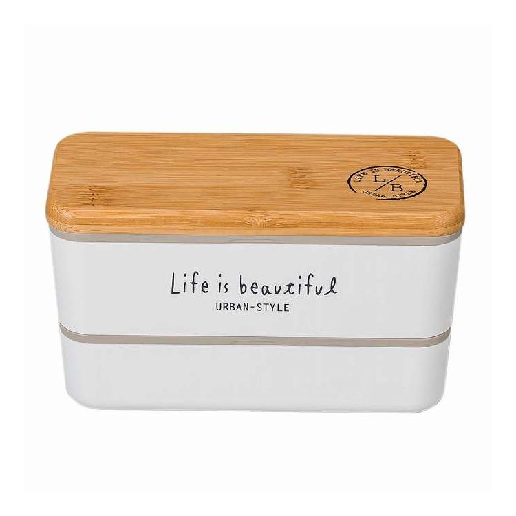 【商品説明】モノトーンカラーに竹製の蓋を合わせた、都会的な中にもナチュラルなテイストを織り込んだLife is beautifulランチシリーズの2段弁当箱です。容量は男性やしっかり食べたい女性にちょうどよい730mlです。1段でも2段でも...