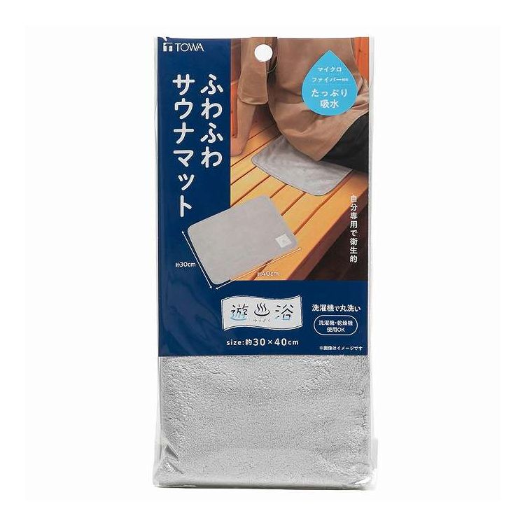 【商品説明】毛足の長いマイクロファイバー生地を使用した吸水性の良いふわふわサウナマットです。洗濯機、乾燥機を使用できるので、繰り返し清潔に使えます。保管に便利な吊りヒモ付きです。【商品情報】■サイズ約横40×縦30（cm）■材質ポリエステル...