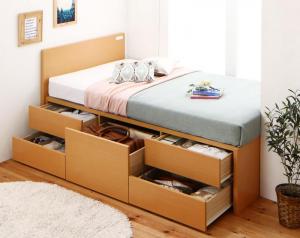 狭いお部屋でもひろびろ暮らしたい。そんな願いを叶えました。コンセント付き国産コンパクトチェスト収納ベッド【Flumen】・185cm・国産・保証3年・2口コンセント付き・2size×3color最大460リットル！！この荷物がぜーんぶ、しま...