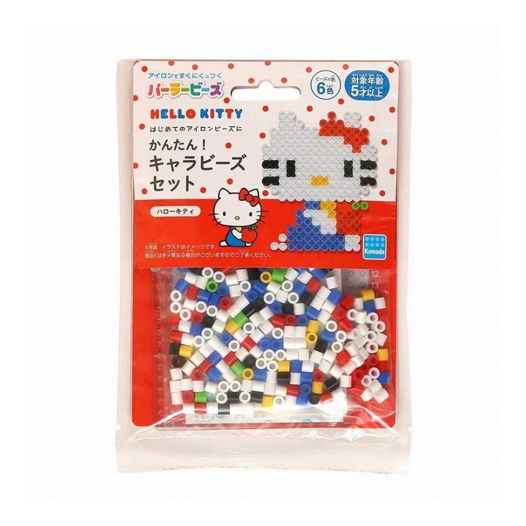■商品説明●はじめてのパーラービーズにぴったり！気軽に試せるオールインワンセットが登場！●原寸大の図案がとっても便利！このセットだけで「ハローキティ」が簡単に作れます。●新プレートの「とうめいプレート（つながるしかくS）」は、通常の「しかく...