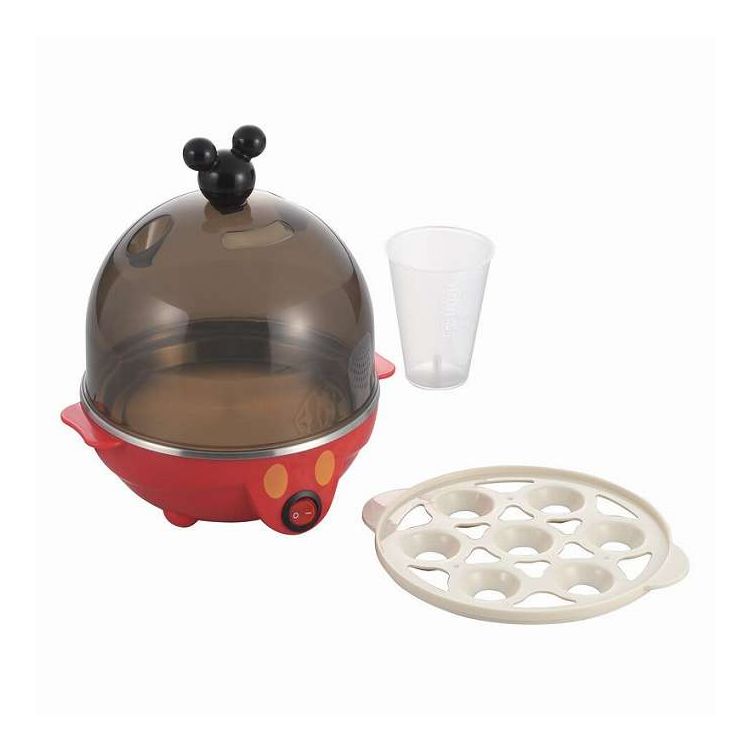【商品詳細】ミッキーマウスモチーフのかわいいゆで卵器です。セットしてスイッチを入れるだけで、簡単にゆで卵が作れます。半熟、完熟、お好みのゆで加減を選ぶことが出来ます。付属の計量カップで必要な水の分量がラクラク測れます。内容:本体（約176×...