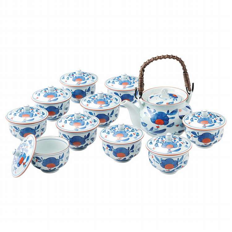 【商品詳細】材質:陶磁器生産国:日本セット内容:土瓶（12×16.3×10cm・530ml）×1、仙茶（径8×5.5cm）・蓋（径9×3.5cm）×各10【代引きについて】こちらの商品は、代引きでの出荷は受け付けておりません。【送料について...