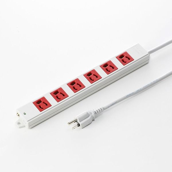 【商品詳細】病院、工場、オフィスの緊急用電源として使われる赤色の電源タップです。 ●病院、工場、オフィスの緊急用電源として使われる赤色の電源タップです。●無鉛はんだを使用した環境対策商品です。●3P抜け止め、トラッキング火災予防機能付き3P...