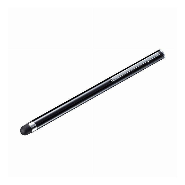 【商品詳細】■カラー：ブラック■材質：ペン先/シリコンゴム■サイズ：長さ/107mm直径/6.5mm■重量：6.1g■セット内容：ペン本体×1、取扱説明書×1■対応機種：タブレット、スマートフォンなど（一部の機種を除く）※機種の使用状況、使...