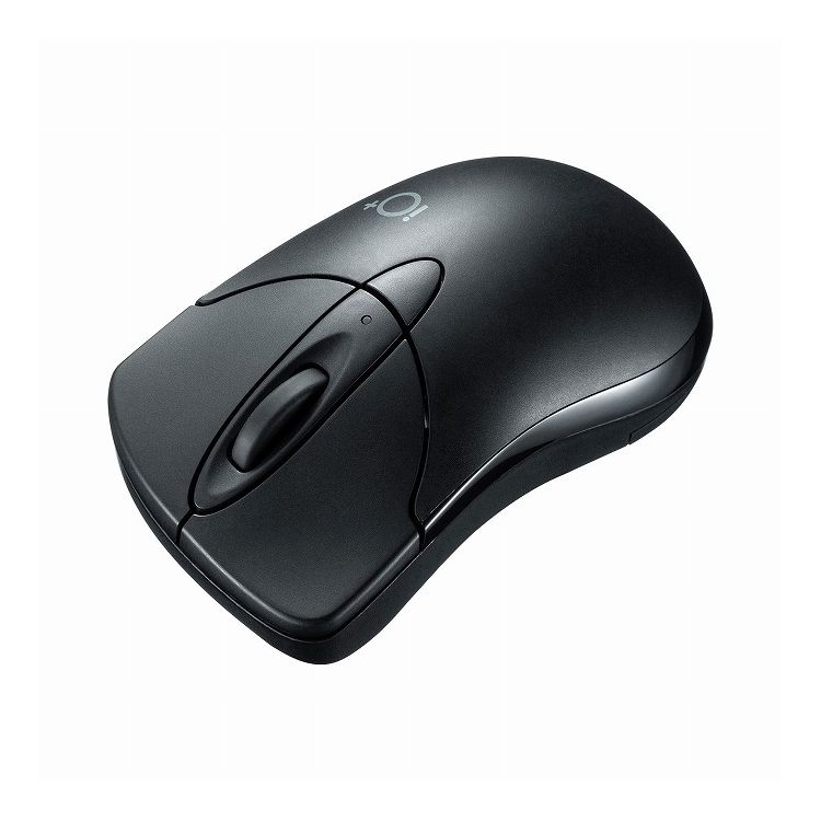 【商品特長】コンパクト、静か、暮らしになじむカラーバリエーションのBluetoothマウス。iO＋（イオプラス）。ブラック。●指にフィットする形状で持ちやすい、小型サイズのBluetoothマウス”iO＋（イオプラス）”です。●全てのスイッ...