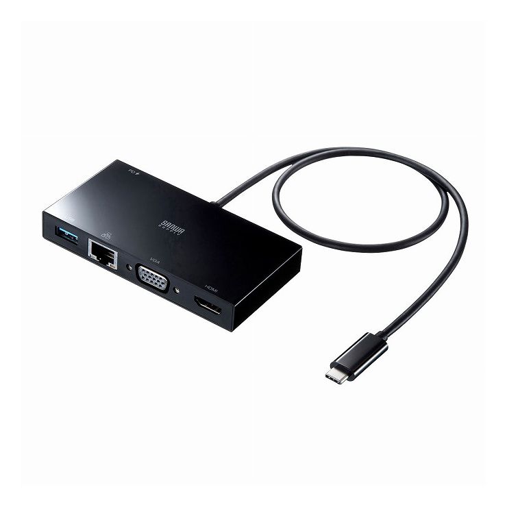 【商品詳細】テレワークやシェアオフィスに最適なType-Cモバイルドッキングステーション。●ケーブル長が50cmと長めで、ディスプレイケーブルなどが短くても余裕をもって配線できます。●面ファスナー付きで机などに固定することができ、ケーブルの...
