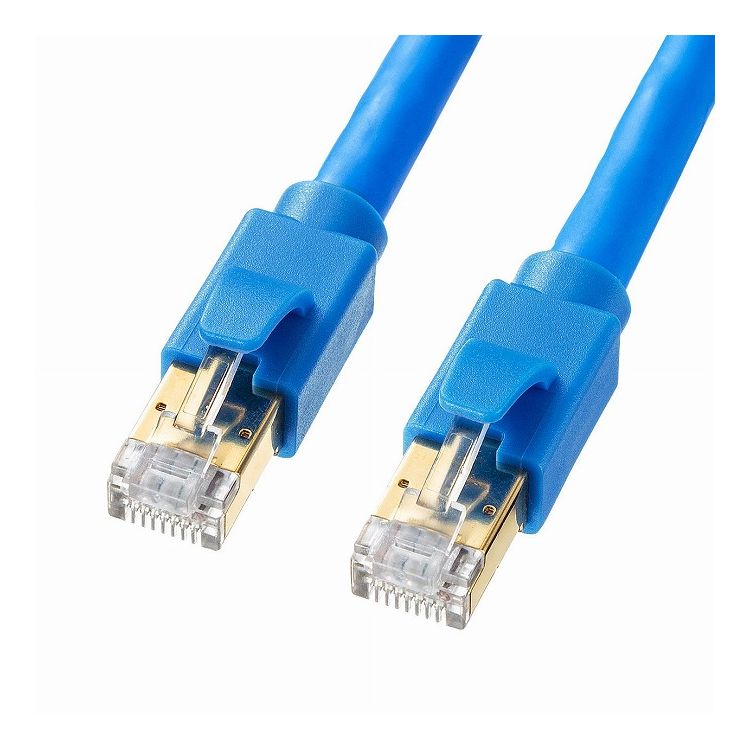 【商品特長】超高速40Gbps、超広帯域2000MHzを実現したカテゴリ8LANケーブル。ブルー・2m。●EIA認証ケーブル品質とプラグ内のより戻しを極限まで抑えることにより、次世代イーサネット40GBASE-T（40Gbps）に完全対応し...