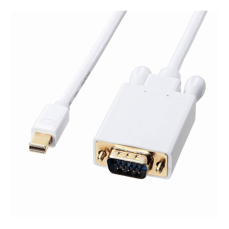 【商品特長】ミニDisplayPortのパソコンとVGAのディスプレイをアダプタなしで直接接続することができる変換ケーブル。ホワイト。2m。●ミニDisplayPortを搭載したパソコン本体と、VGAインターフェースを持つディスプレイ・テレ...