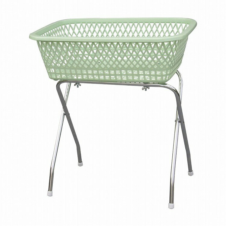 【商品説明】脚部ゴム足仕様。カラー：グリーン製品サイズ：W550×D410×H600mm本体重量：1150g材質：カゴ=ポリエチレン、フレーム=スチール(クロームメッキ)危険物種別：非該当個装入数：1個原産国または製造国日本使用期限無【送料...